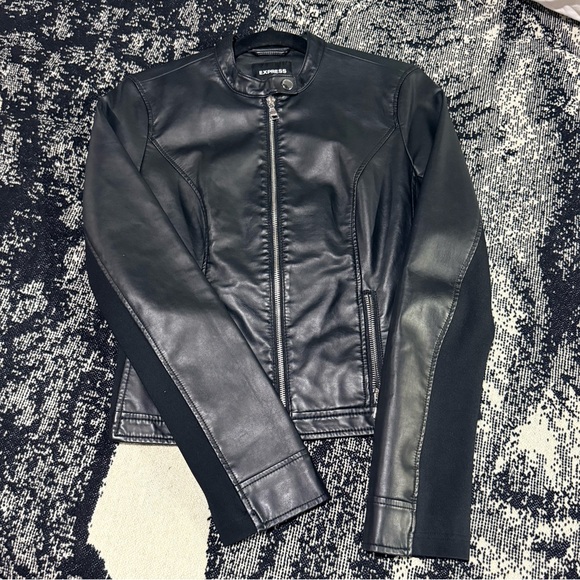 Express | Jackets & Coats | Express Black Faux Leather Jacket | Poshmark